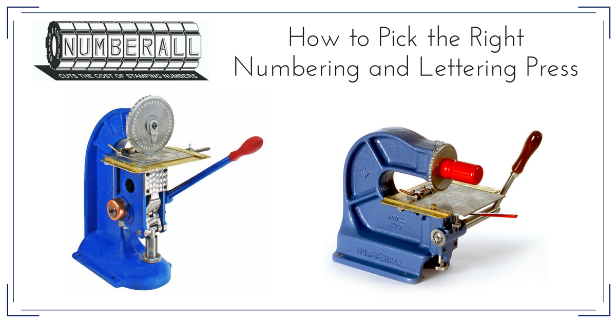 How to Pick the Right Numbering and Lettering Press | Numberall Blog